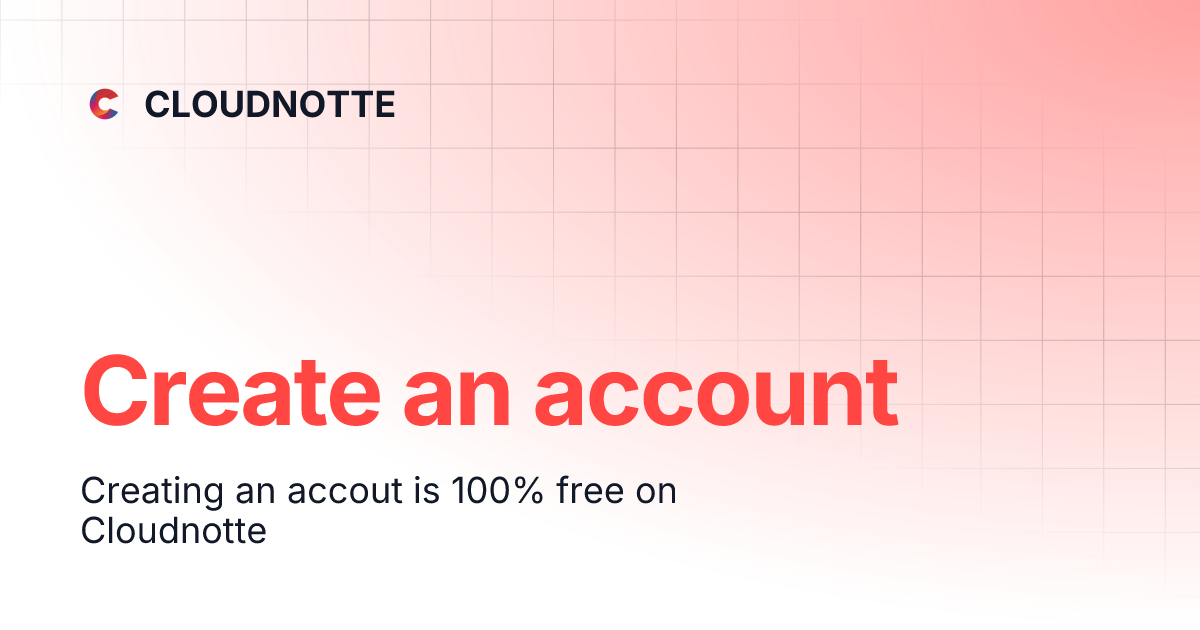 Create an account | CLOUDNOTTE
