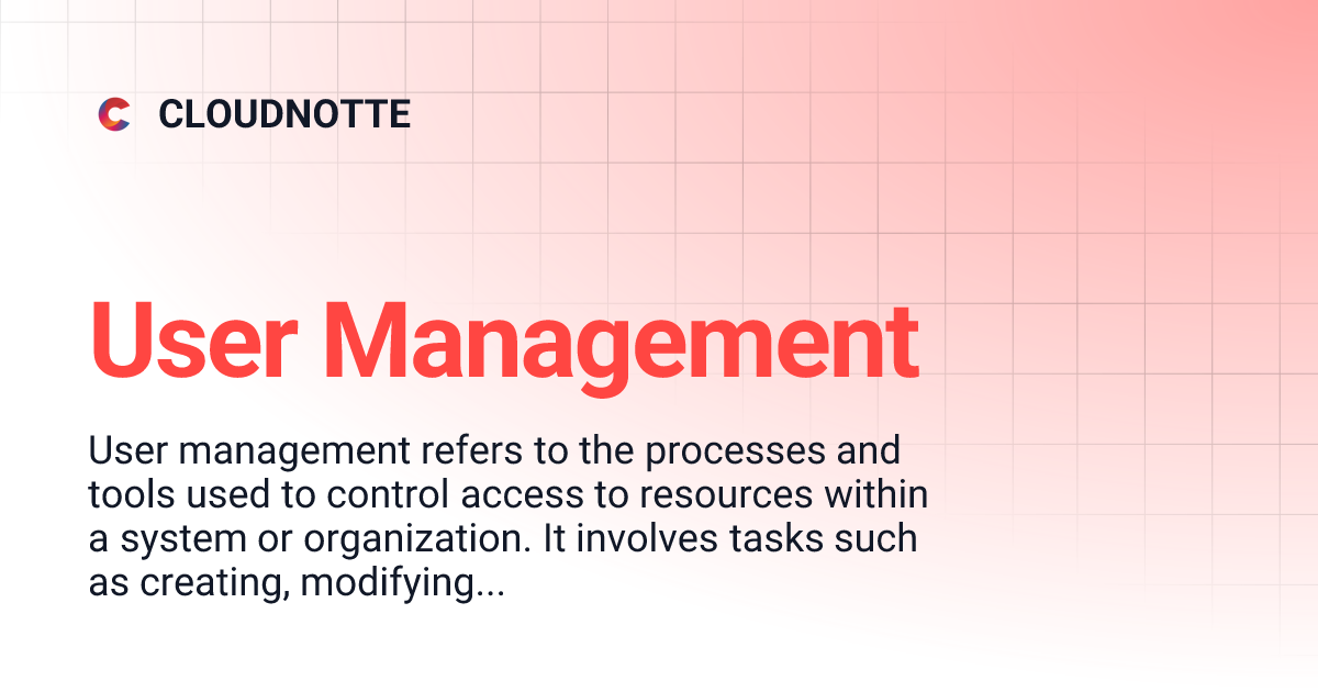 User Management | CLOUDNOTTE